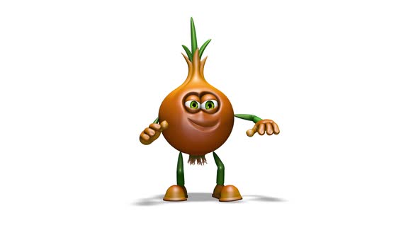 Comic Onion Looped Dance on White Background, Motion Graphics | VideoHive
