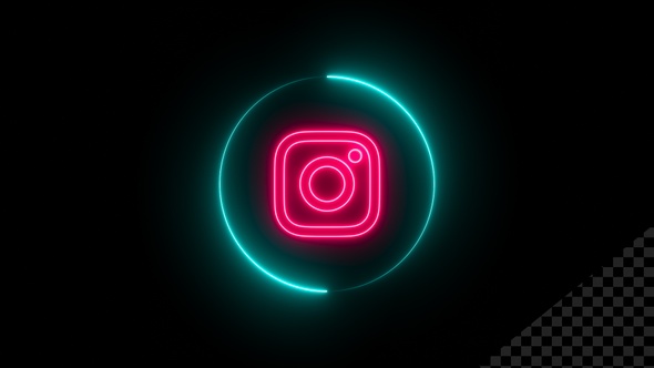 Colorful Neon Instagram Icon, Motion Graphics | VideoHive