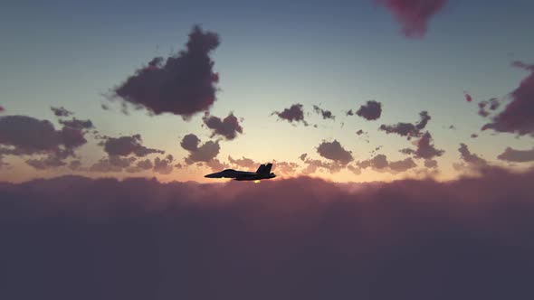 F18 Military Airplane Sunset, Motion Graphics | VideoHive