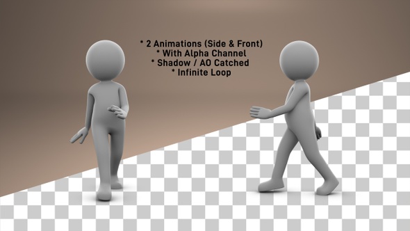 Stick Figure Female Walk - 2 Pack, Motion Graphics | VideoHive
