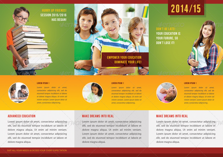 Junior School Promotion 3-Fold Brochure 03, Print Templates | GraphicRiver
