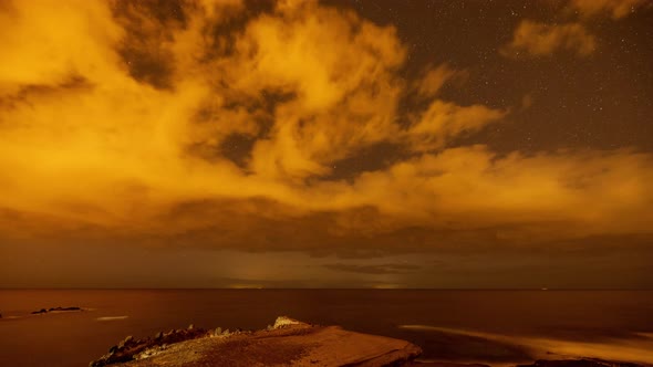 Night Time Stars Over the Sea, Stock Footage | VideoHive
