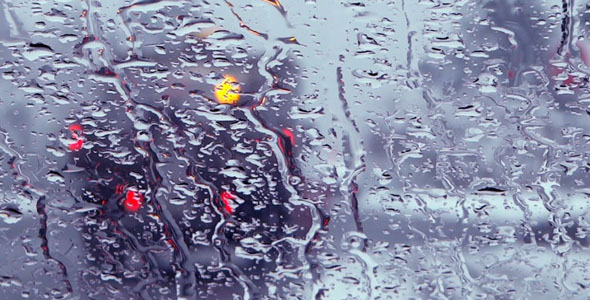 Wet Snowy Window Glass - 05 - Village Road, Stock Footage | VideoHive