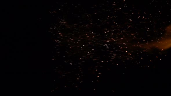 Flying Embers On Black, Stock Footage | VideoHive
