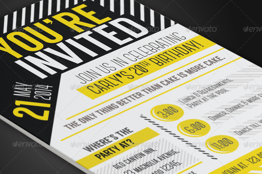 Multipurpose Bold Invitation Card, Print Templates | GraphicRiver