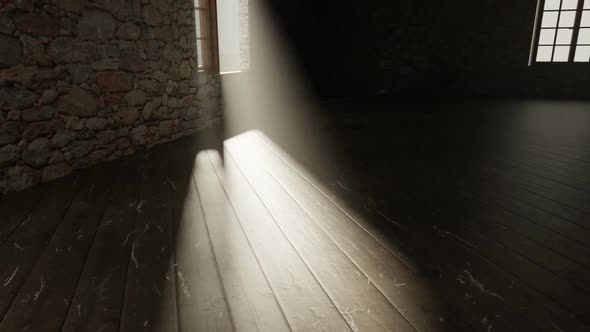 Empty Medieval Room With Light Rays, Motion Graphics | VideoHive