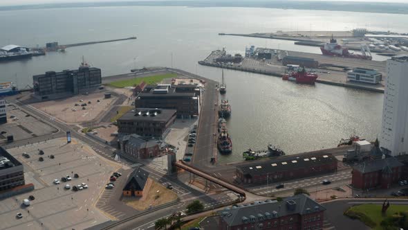 Aerial View of Esbjerg Harbor One of the Largest Harbor of the North ...