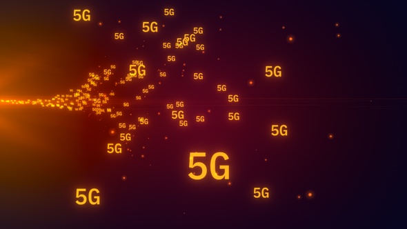 Digital 5G Logo Flying Red, Motion Graphics | VideoHive