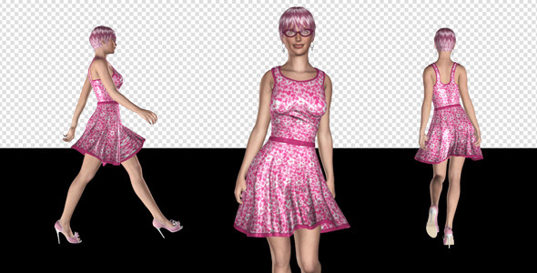 Fashion Model - 02 - Funky Pinky - Pack of 4, Motion Graphics | VideoHive
