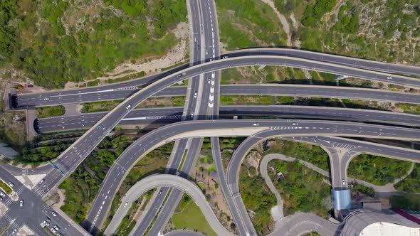 Timelapse of a Massive multi level highway interchange with traffic on ...