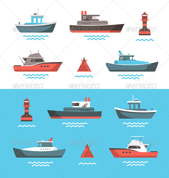 Illustrations of Boats by koctia | GraphicRiver