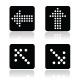 Dotted Arrows on Black Square Icons Set, Vectors | GraphicRiver