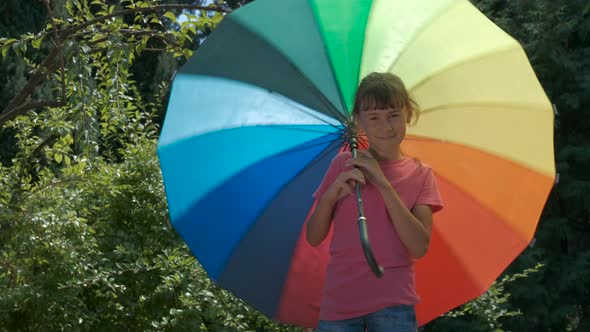 Colorful umbrella in the sun., Stock Footage | VideoHive