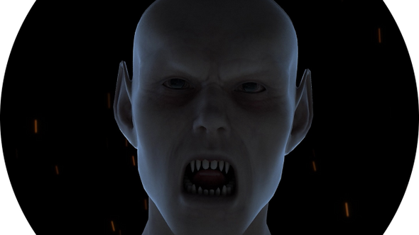 Scary Vampire Crying in Firely Sparks Background, Motion Graphics ...