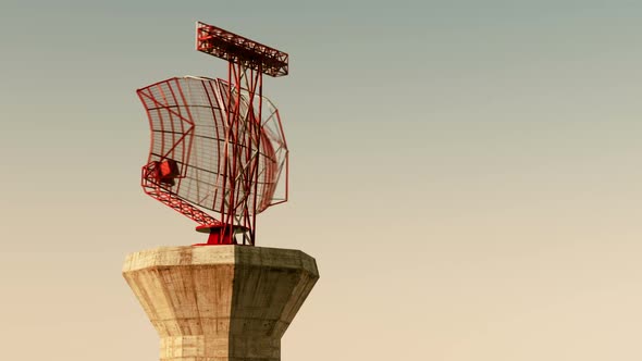 Animation of a rotating radar controlling airport communication ...