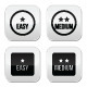 Difficulty Level with Stars Button Set, Vectors | GraphicRiver