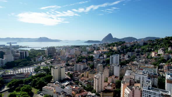 Panning wide view of downtown city of Rio de Janeiro Brazil. Tourism ...