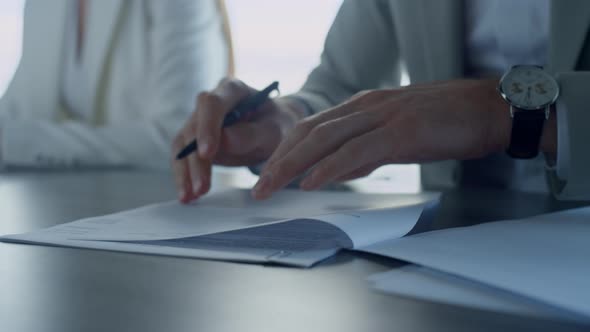 Man Hand Signing Papers in Office Closeup, Stock Footage | VideoHive