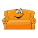 Cartoon Upholstered Couch by VectorTradition | GraphicRiver