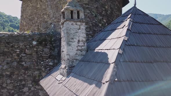 Vranduk Castle a small medieval castle of Bosnian kings V1, Stock Footage