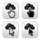 Cloud with Cursor Hand and Arrow Buttons Set, Vectors | GraphicRiver