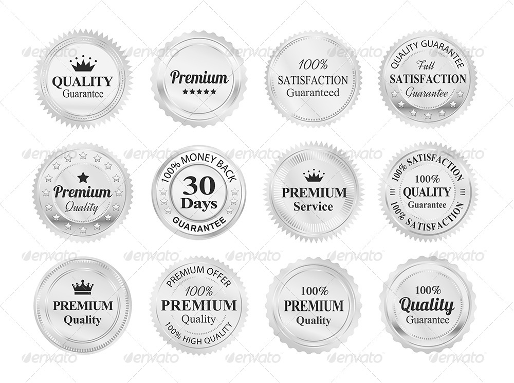 Bundle - 42 Gold, Silver And Solid Color Badges, Web Elements ...