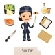 Female Sushi Chef Icons Set by Voysla | GraphicRiver