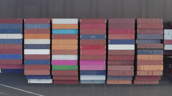 Top View Of Multicolored Containers At The Husky Terminal, Tacoma Port ...