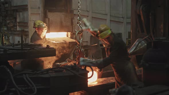Male Forging Shop Workers Working Hard, Stock Footage | VideoHive