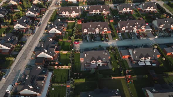 Aerial View of European Suburban Neighborhood with Family Houses, Stock ...