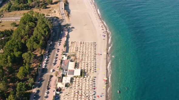Aerial view of italian sand coastline, Stock Footage | VideoHive