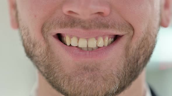 Close Up of Mouth of Smiling Man , Stock Footage | VideoHive