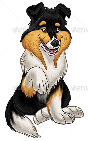 Collie Pups Illustrations, Graphics | GraphicRiver