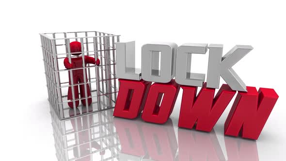 Lockdown Person In Jail Safety Security Prison Cell, Motion Graphics