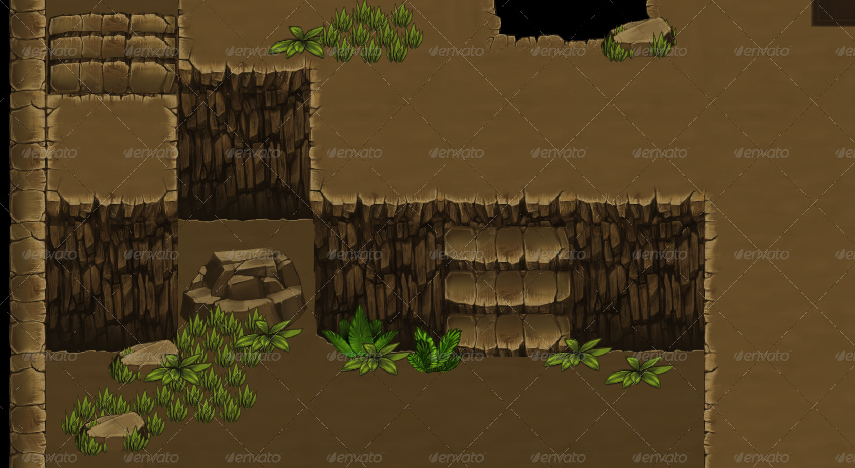 Top-Down Game Tileset 1 HD, Graphics | GraphicRiver