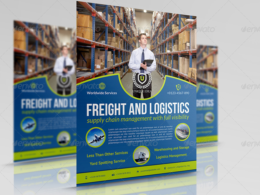 Freight and Logistic Services Flyer Template Vol.4, Print Templates