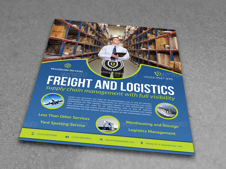 Freight and Logistic Services Flyer Template Vol.4, Print Templates