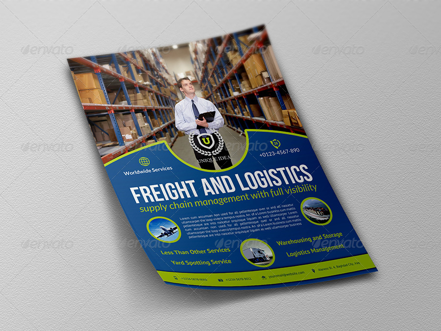 Freight and Logistic Services Flyer Template Vol.4, Print Templates