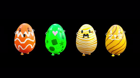 27 Easter Day Eggs Dancing 4K, Motion Graphics | VideoHive