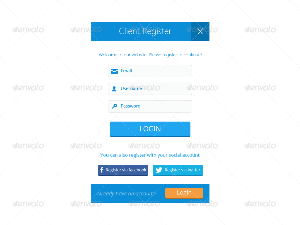 Client Login & Register Box Vol 2, Web Elements | GraphicRiver