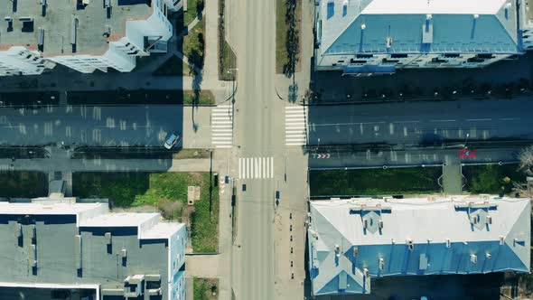 Empty Intersection and City Streets in a Top View by ABC-video | VideoHive
