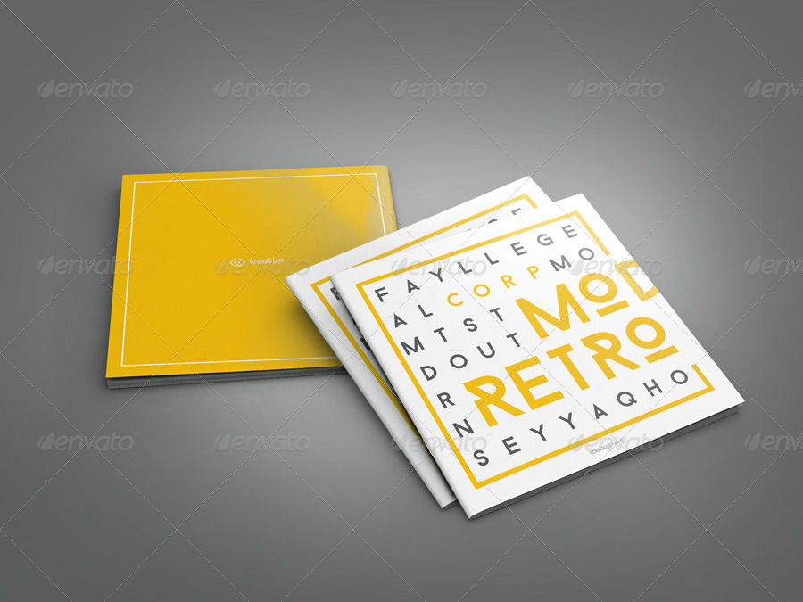 Retro Style Square Brochure Indesign, Print Templates | GraphicRiver