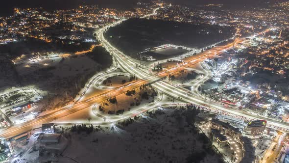 Cloverleaf Interchange Traffic From Above, Stock Footage | VideoHive