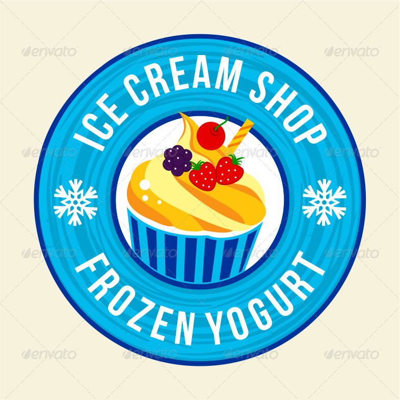 9 Ice Cream Badges, Vectors | GraphicRiver