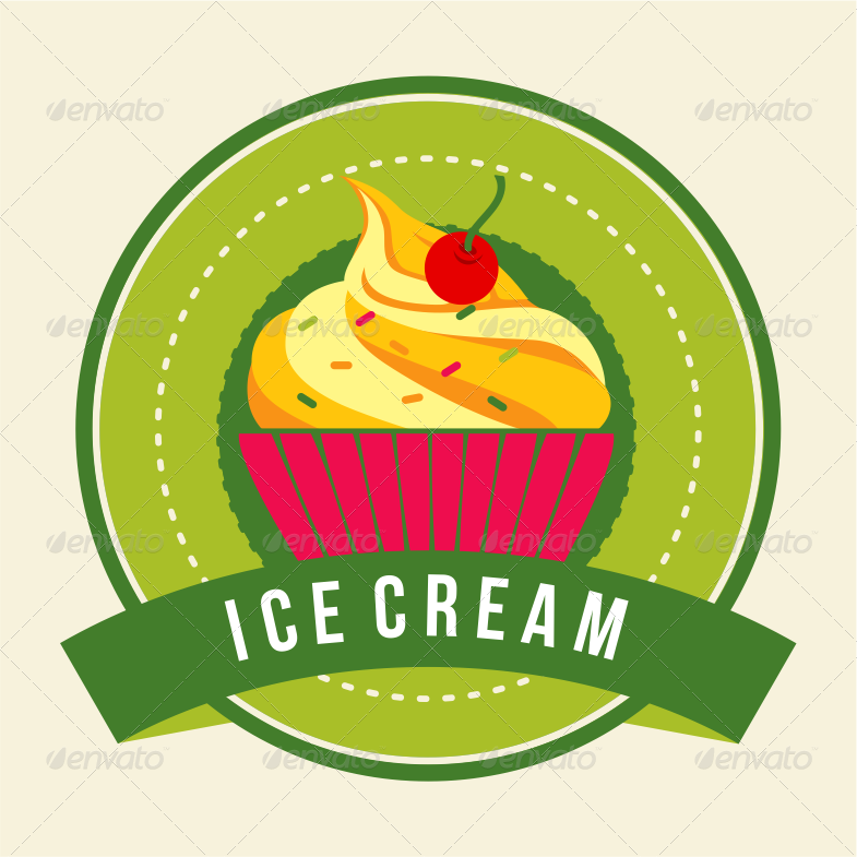 9 Ice Cream Badges, Vectors | GraphicRiver