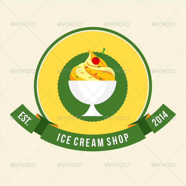 9 Ice Cream Badges, Vectors | GraphicRiver
