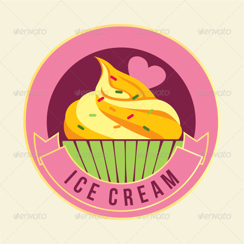 9 Ice Cream Badges, Vectors | GraphicRiver