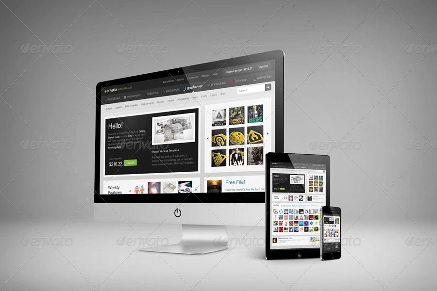 Responsive Screen Mock-Up, Graphics | GraphicRiver