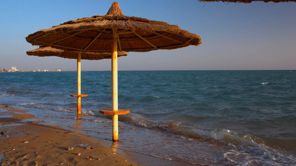 Sunbathing Area on Beach, Stock Footage | VideoHive