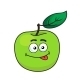 Green Cartoon Apple with Goofy Expression, Vectors | GraphicRiver